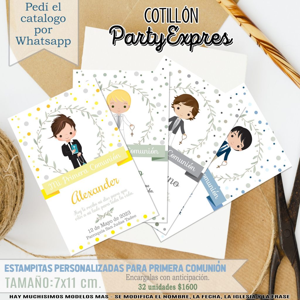 Estampas de Comunion Comunes Para Nene Packs x 32 Unidades Iguales ...