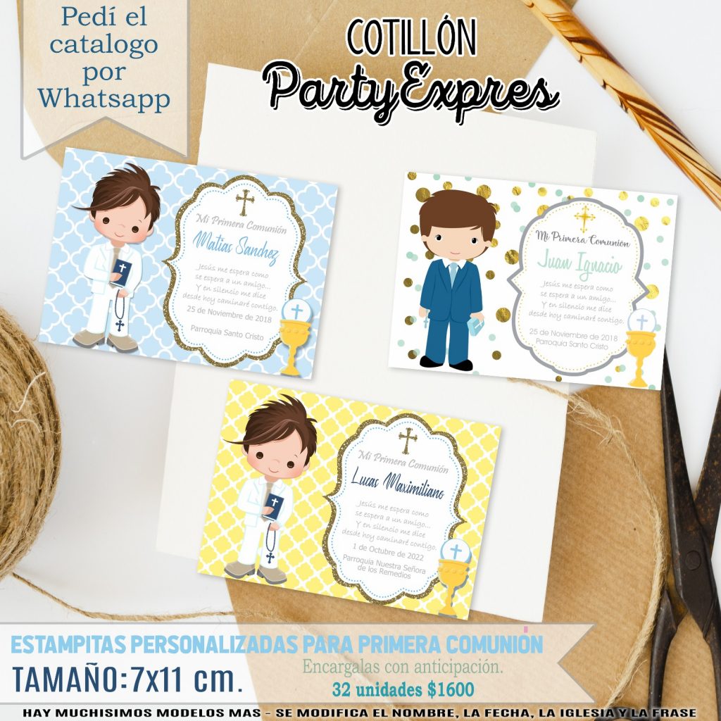 Estampas de Comunion Comunes Para Nene Packs x 32 Unidades Iguales ...