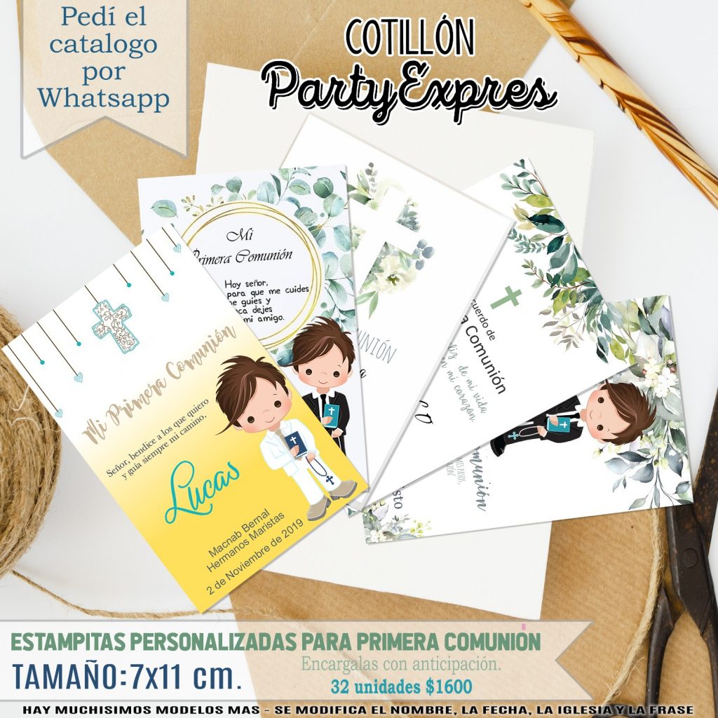 Estampas de Comunion Comunes Para Nene Packs x 32 Unidades Iguales ...