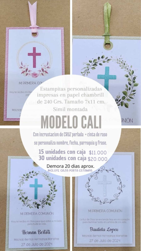 Estampas de Comunion MODELO CALI - Cotillón Party Expres