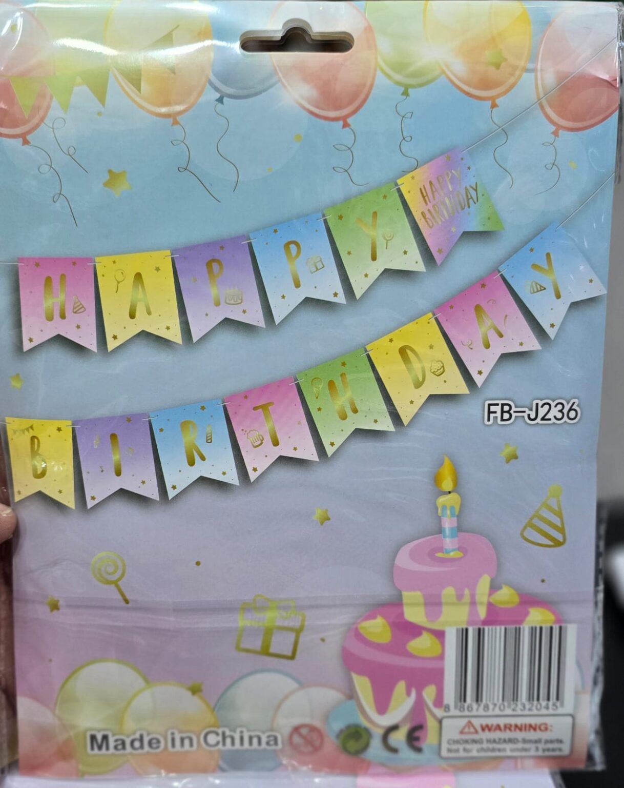 Banderin DEGRADE PASTEL HAPPY BIRTHDAY - Cotillón Party Expres