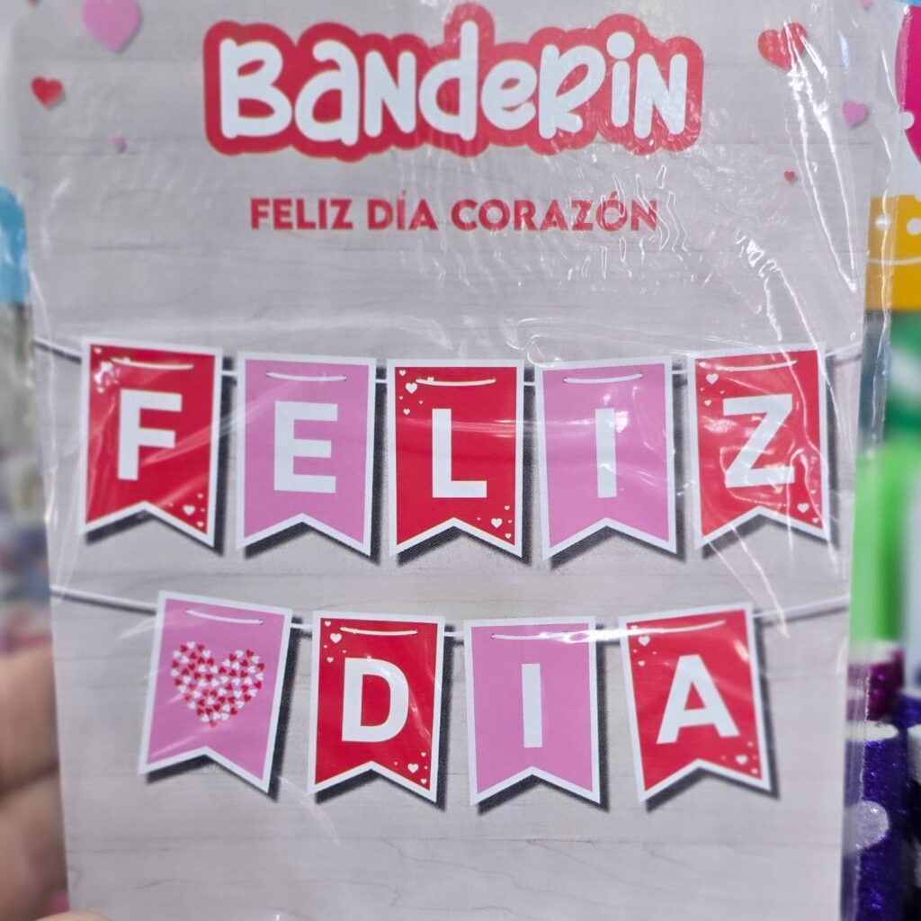 BANDERIN San Valentin FELIZ DIA CORAZONES - Cotillón Party Expres